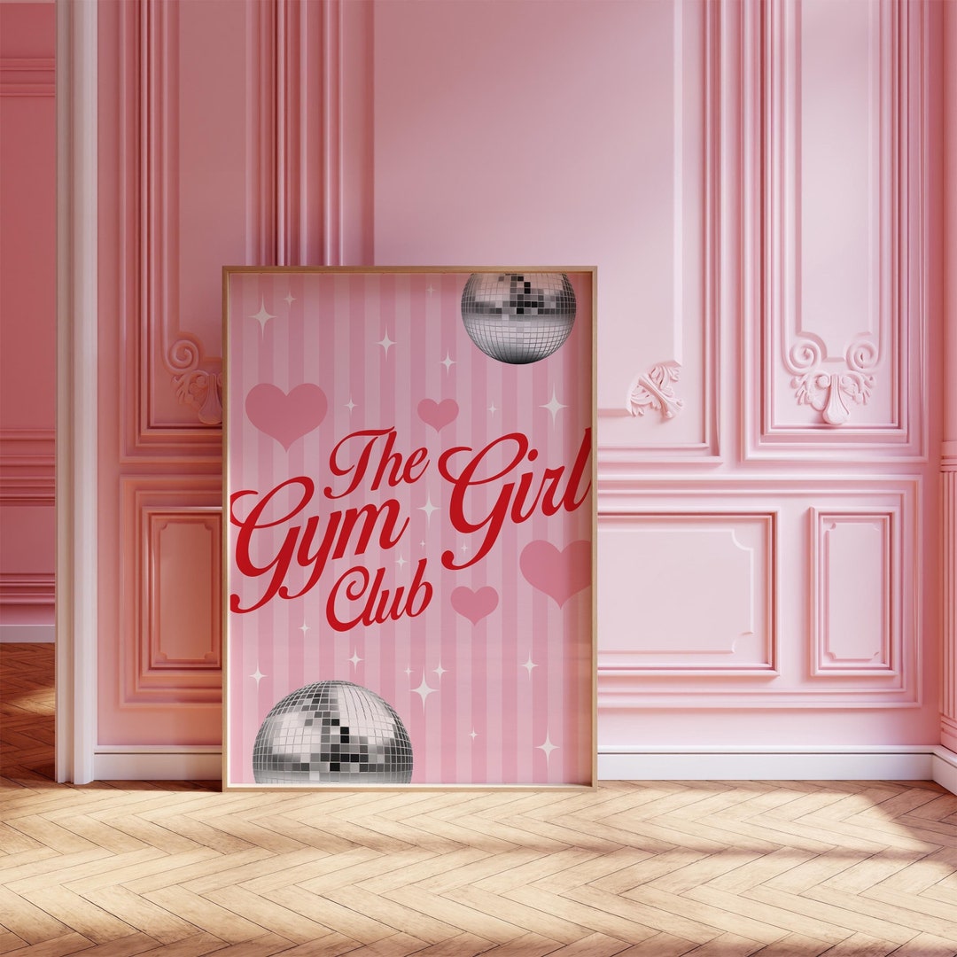 The Gym Girl Club Poster Pink and Red Girls Gym Decor Trendy Gym Wall ...