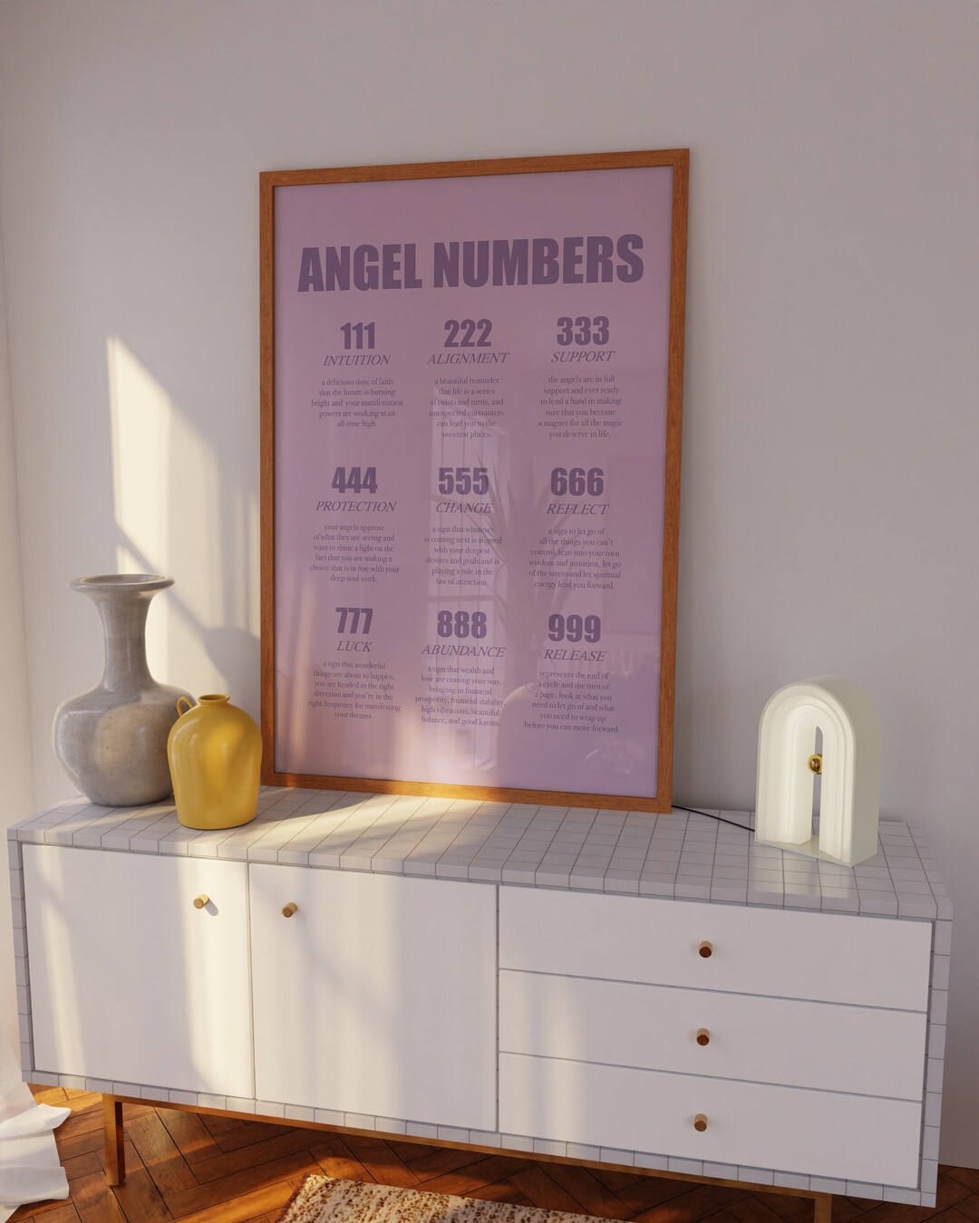 Purple Angel Numbers Poster Purple Angel Numbers Wall Art Trendy Purple ...