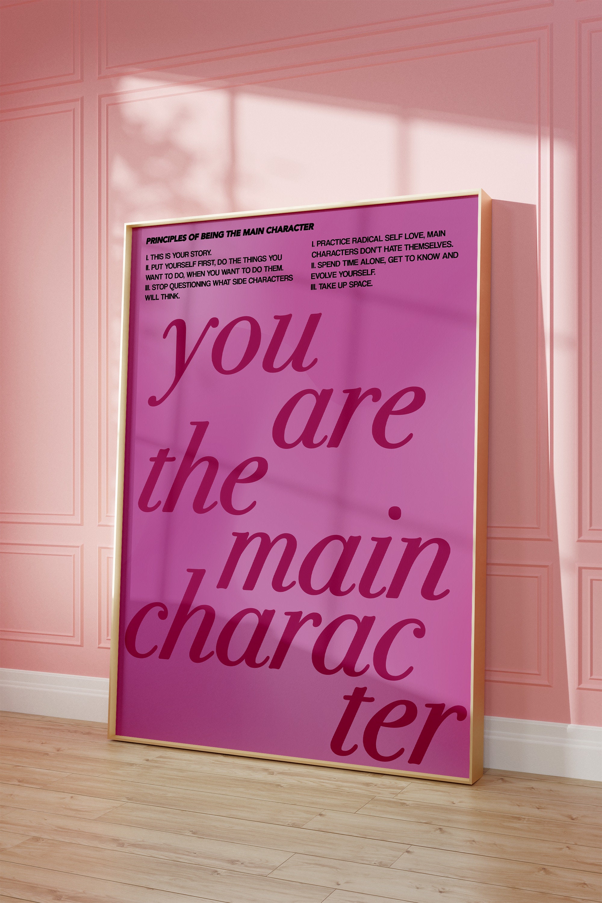You Are the Main Character Print Pink Trendy Print Main Character Wall ...