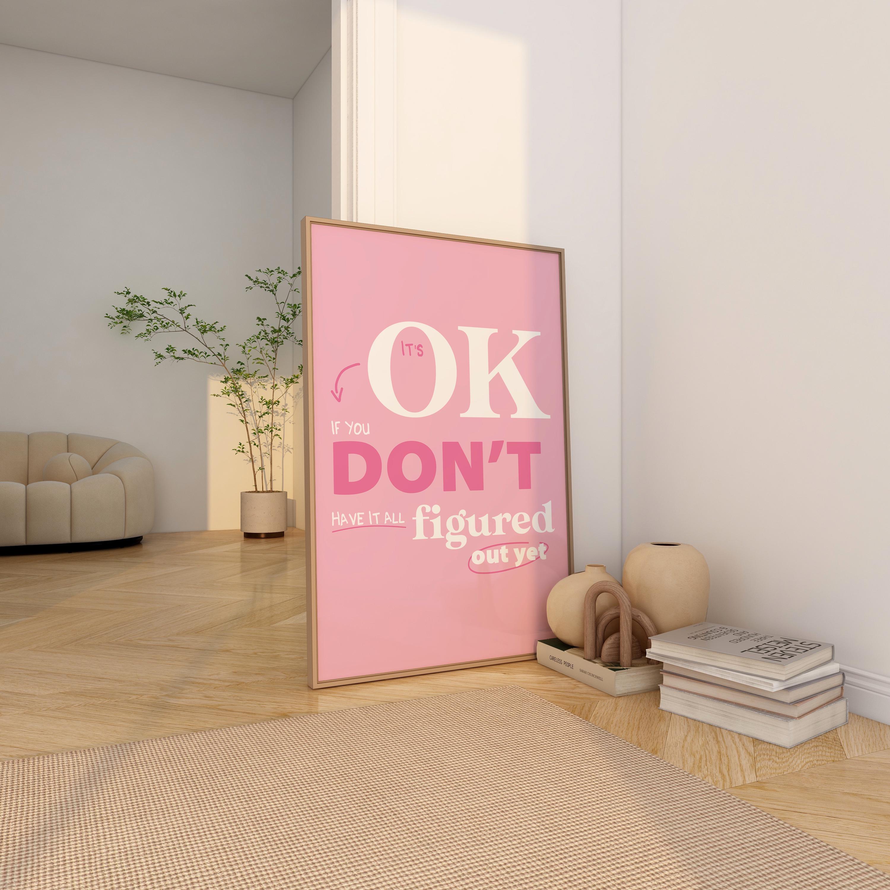 Motivational Quote Wall Art Pink Wall Decor Uplifting Message Wall ...