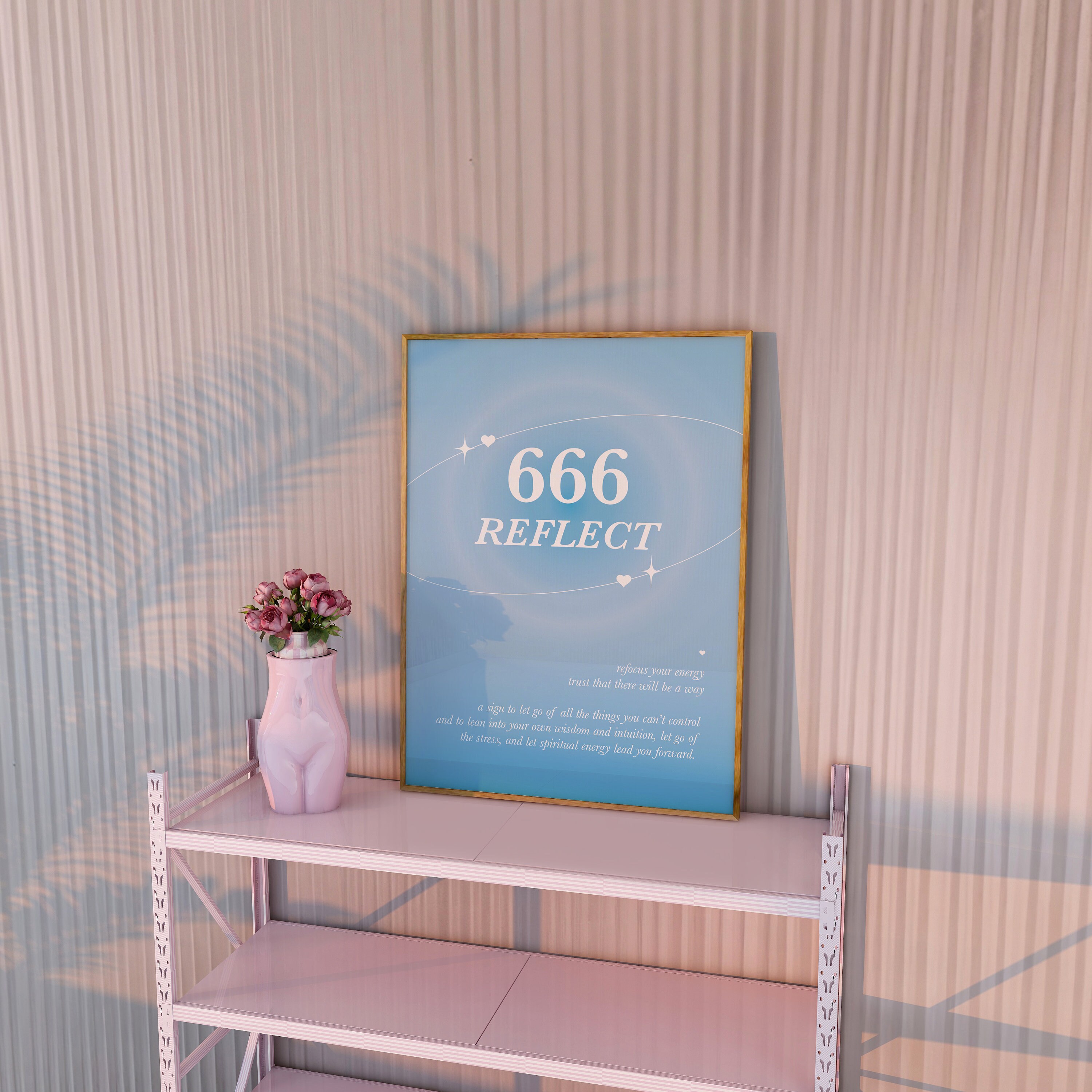 666 Print Blue Wall Art 666 Blue Aura Poster 666 Angel Number Wall Art ...