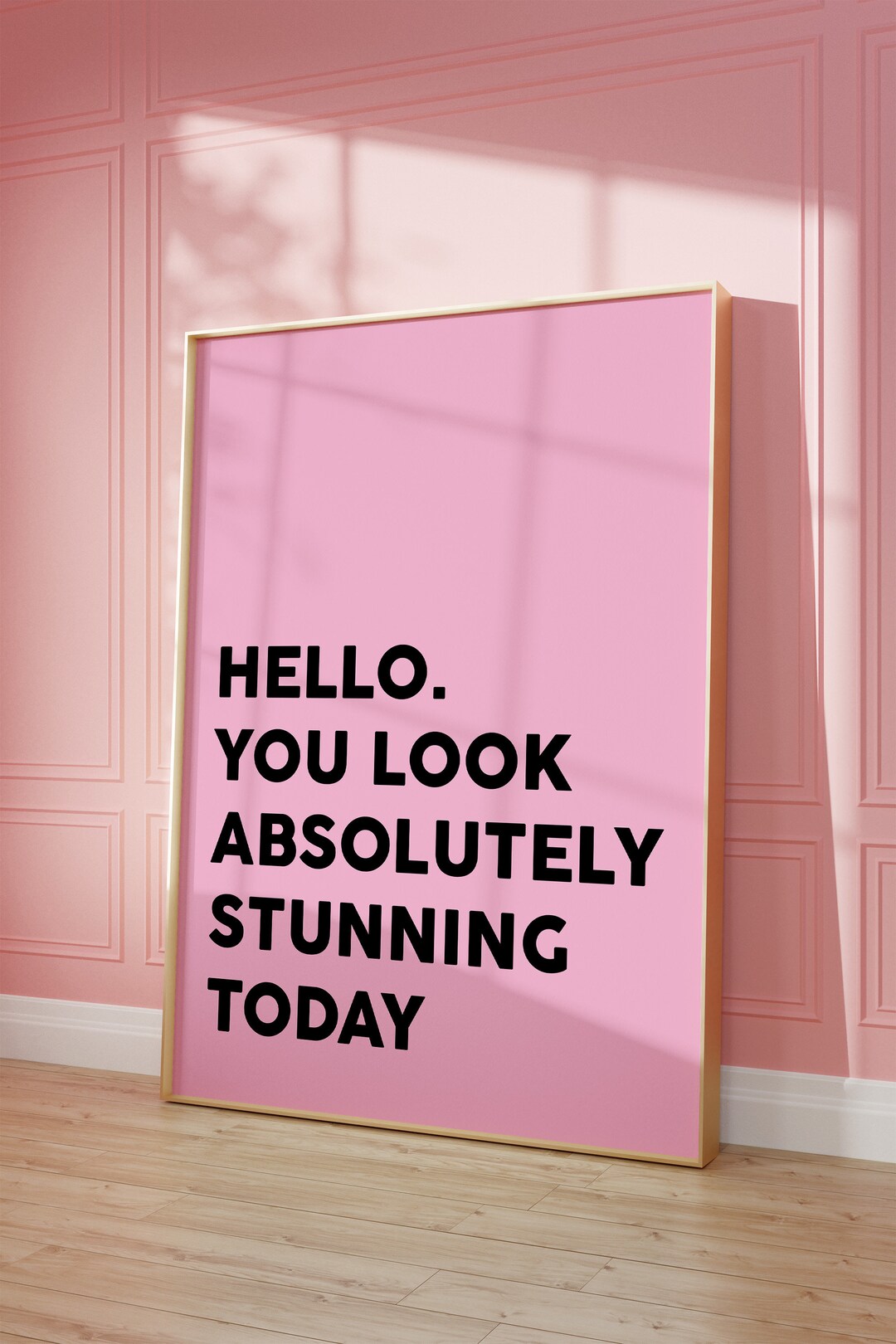 Pink Quote Poster Pink and Black Print Pink Positive Print Pink and ...