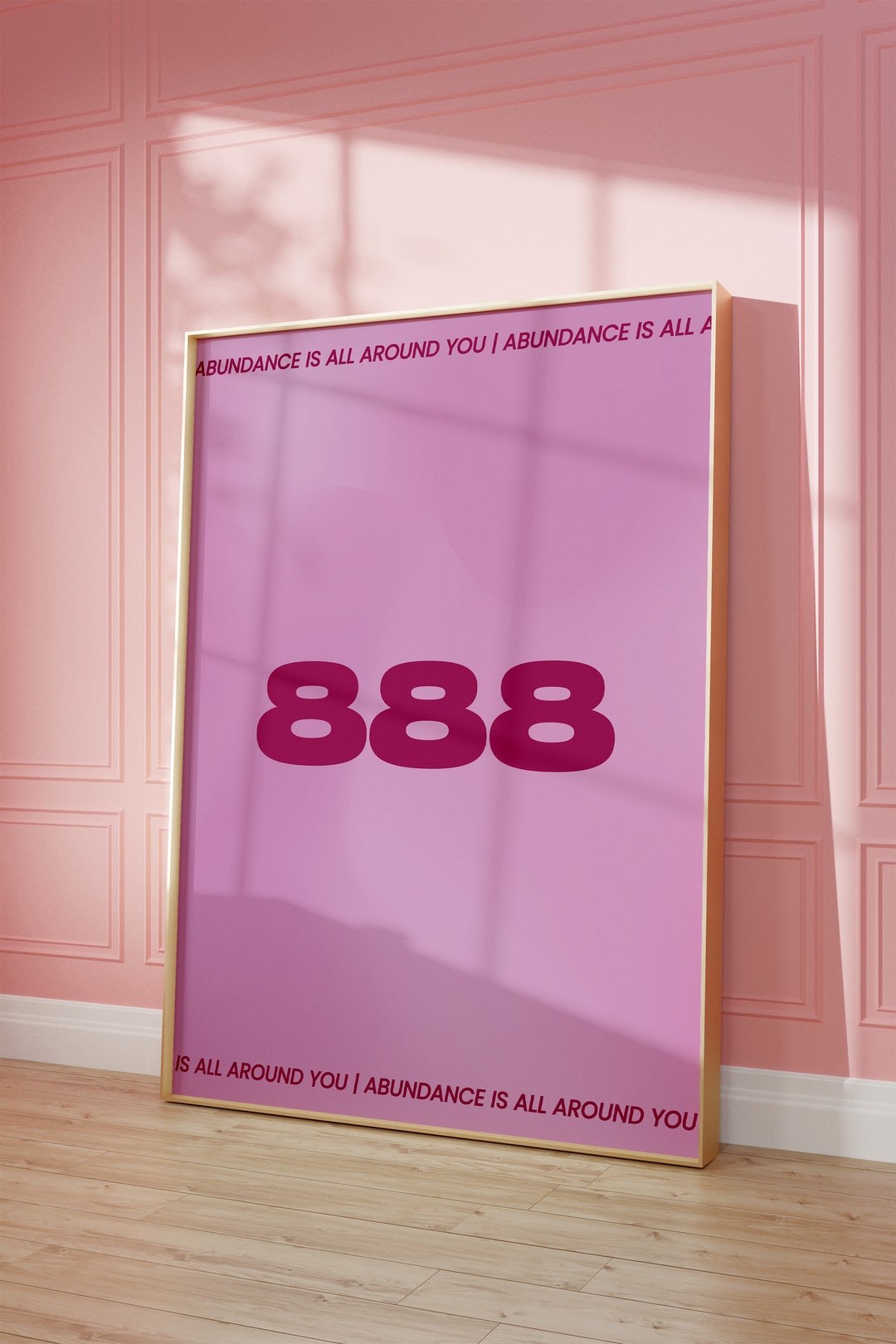 Angel Number 888 Poster Dark Pink 888 Wall Art Trendy 888 Poster Angel ...