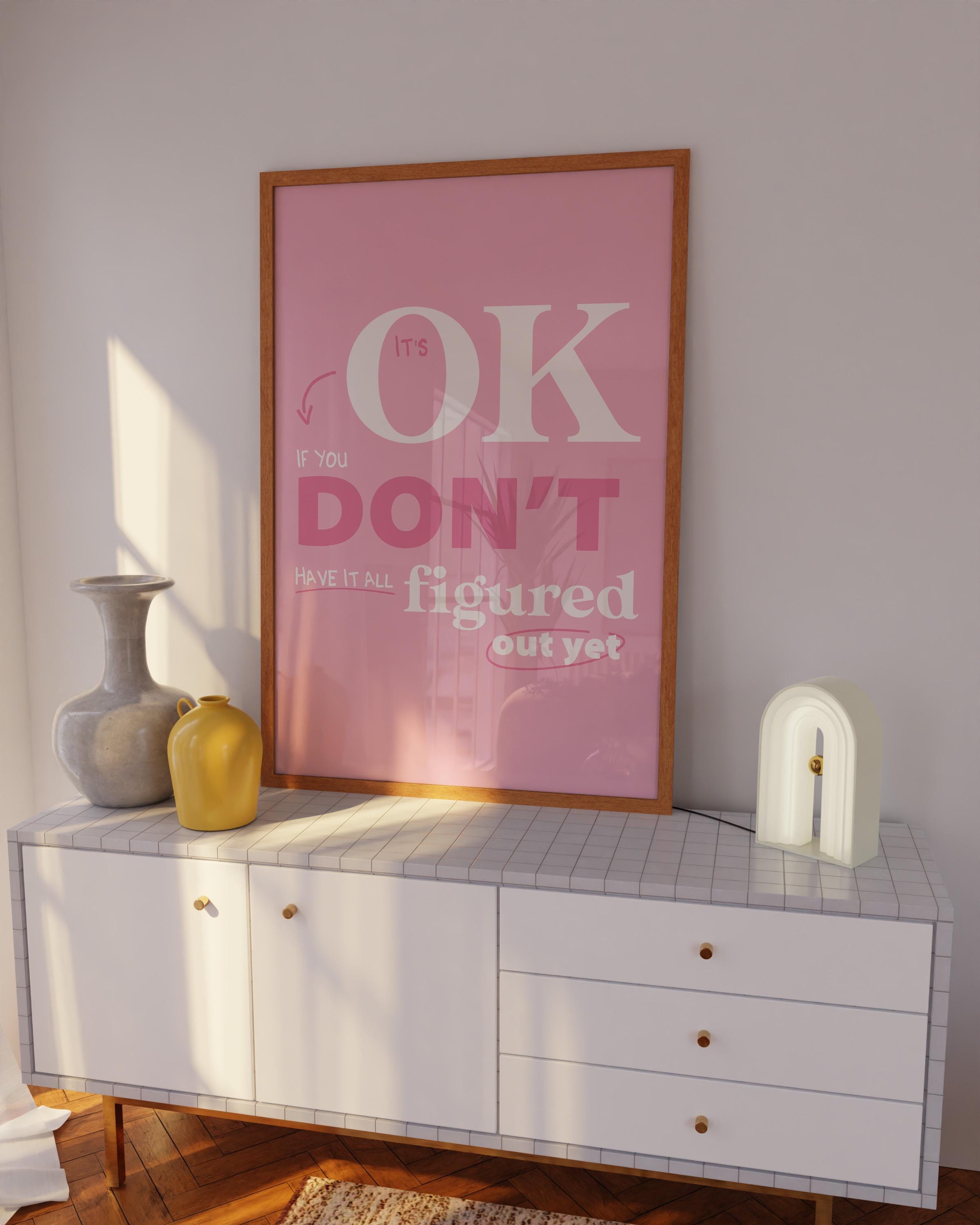Motivational Quote Wall Art Pink Wall Decor Uplifting Message Wall ...