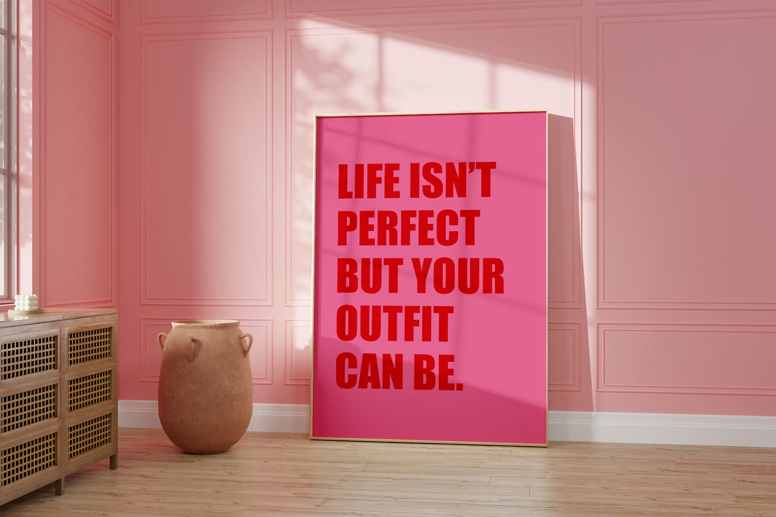 Life Isn't Perfect but Your Outfit Can Be Poster Girls Bedroom Decor Aesthetic Red and Pink ...