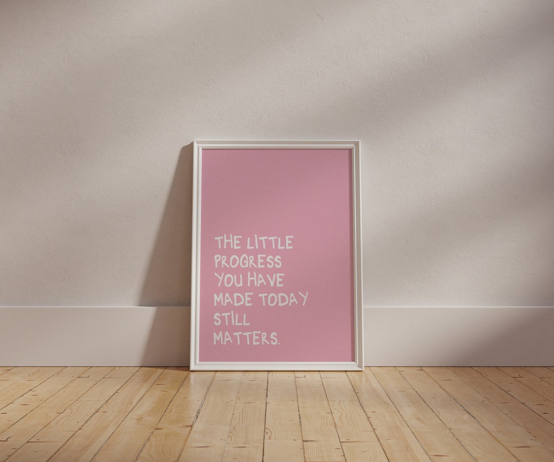 Cute Quote Print Pink Wall Art Girl Room Pink Wall Decor Minimalist ...