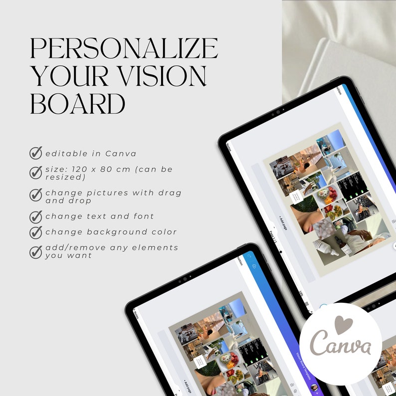 Vision Board Template Printable 2024 Vision Board Canva Template ...