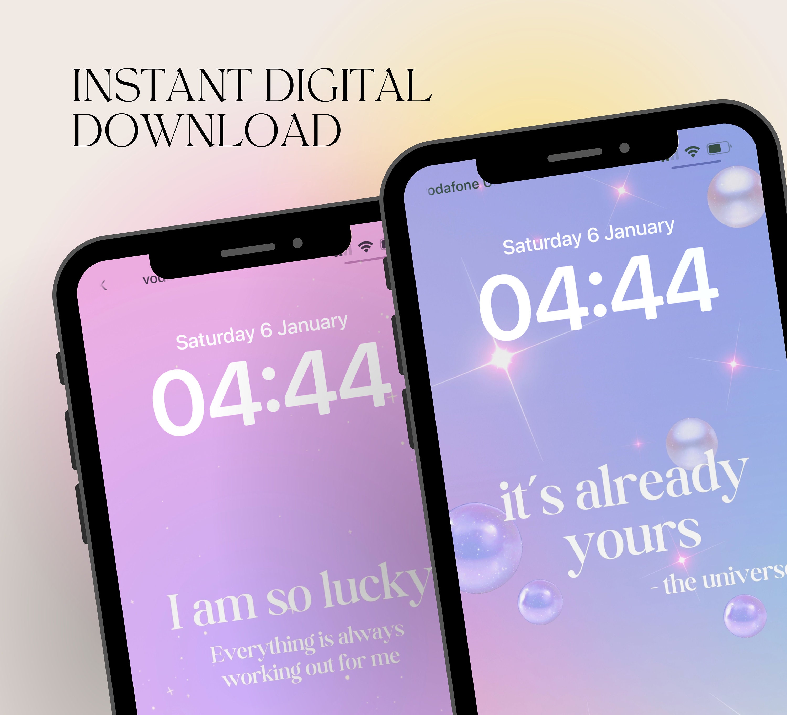 Positive Affirmation Phone Wallpaper Manifestation Pink and Purple ...