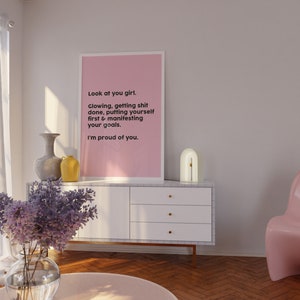 That Girl Poster Trendy Pink That Girl Wall Art Pink It Girl Print ...