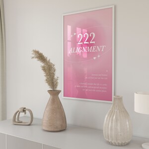 Pink 222 Angel Number Print 222 Pink Wall Art 222 Pink Aura Poster 222 ...