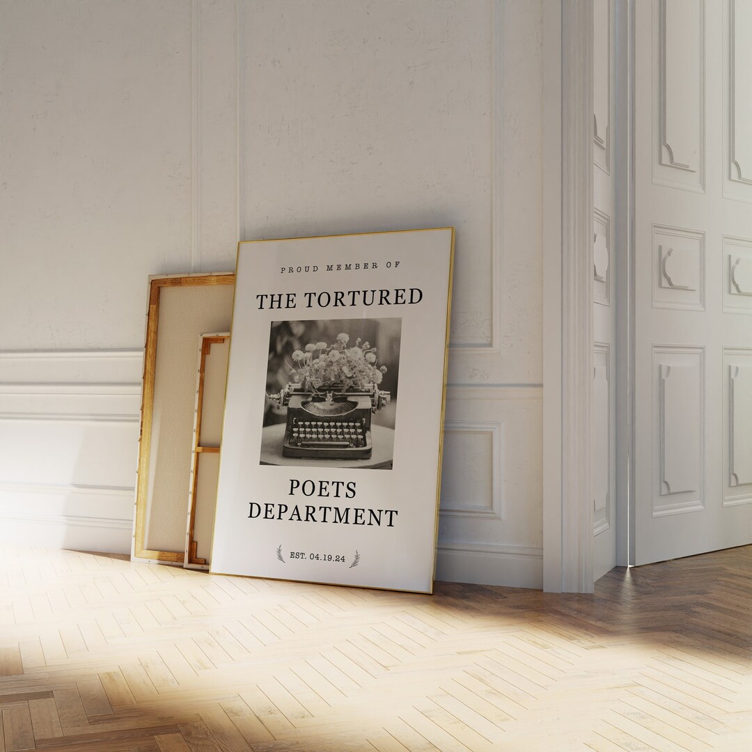 The Tortured Poets Department Poster Vintage Typewriter Wall Art TTPD ...