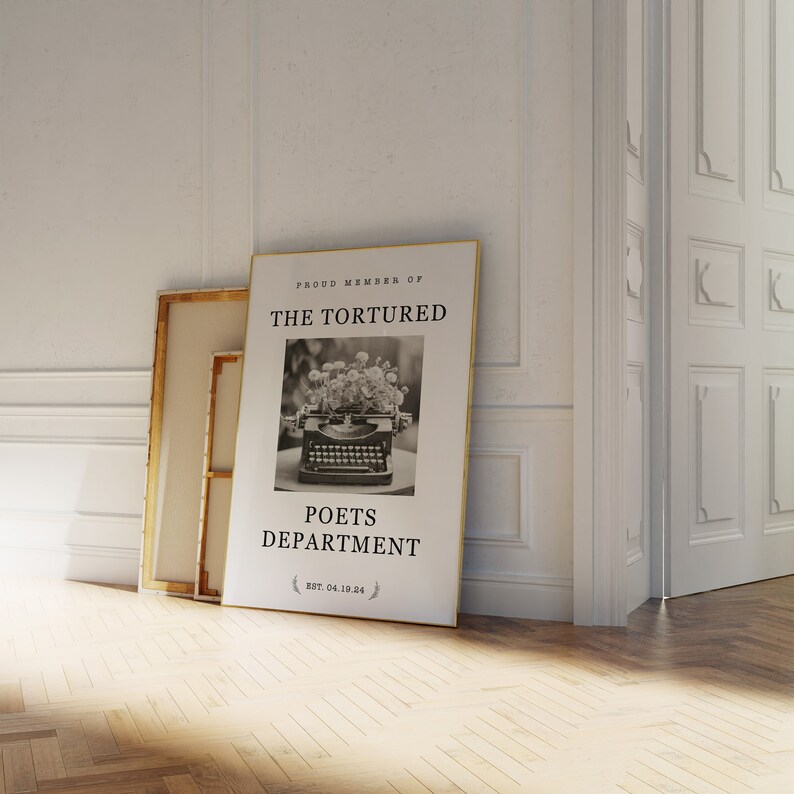 The Tortured Poets Department Poster Vintage Typewriter Wall Art TTPD ...