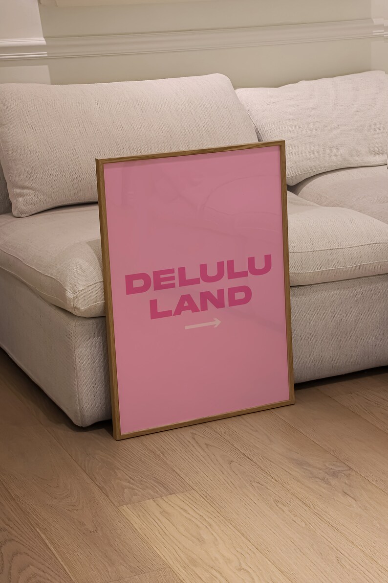Delulu Land Pink Manifestation Print Bedroom Decor Pink Poster Trendy ...