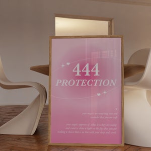 Pink Angel Number 444 Wall Art Trendy Pink 444 Aura Poster 444 Angel Number Pink Print - Etsy
