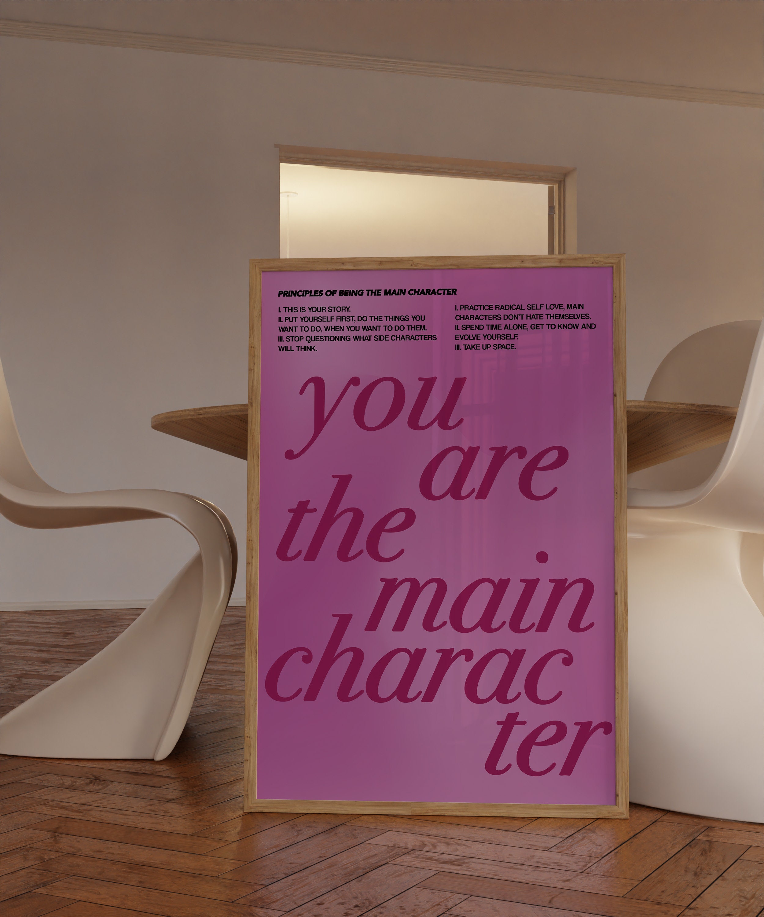 You Are the Main Character Print Pink Trendy Print Main Character Wall ...