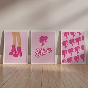 Barb Personalised Name Print Poster Set Barb Girls Bedroom Decor Barb ...