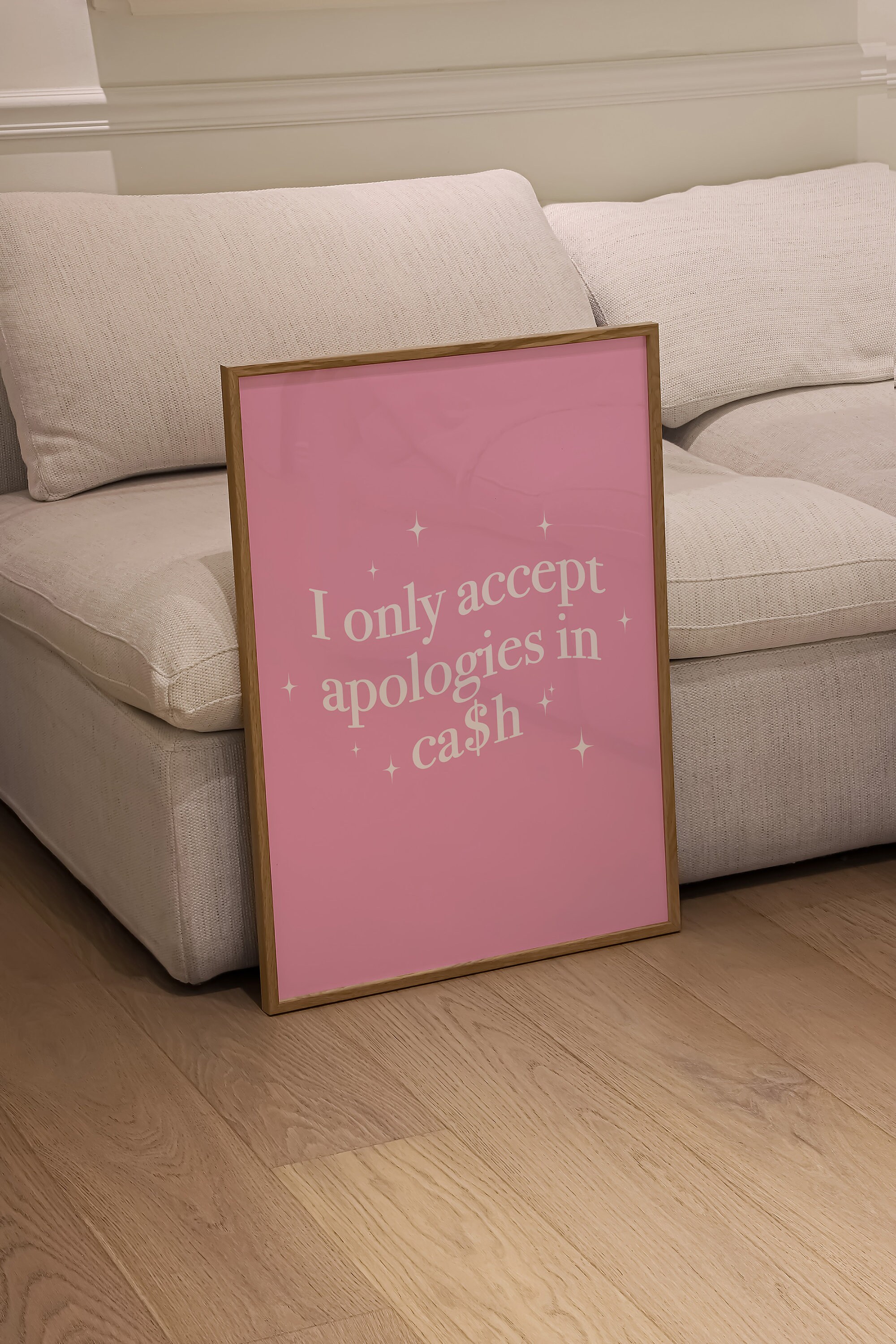 I Only Accept Apologies in Cash Pink Print Girls Bedroom Decor Pink ...