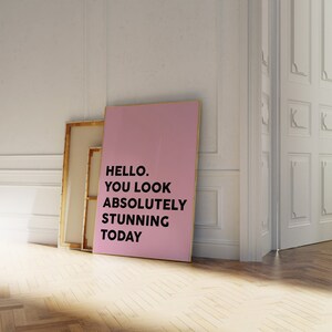 Pink Quote Poster Pink and Black Print Pink Positive Print Pink and ...