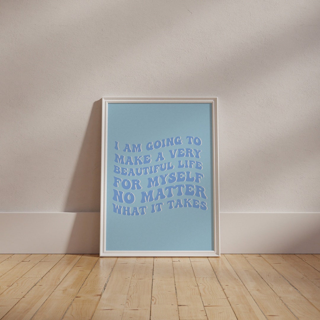 Blue Positive Affirmation Poster Light Blue Dorm Decor Trendy - Etsy