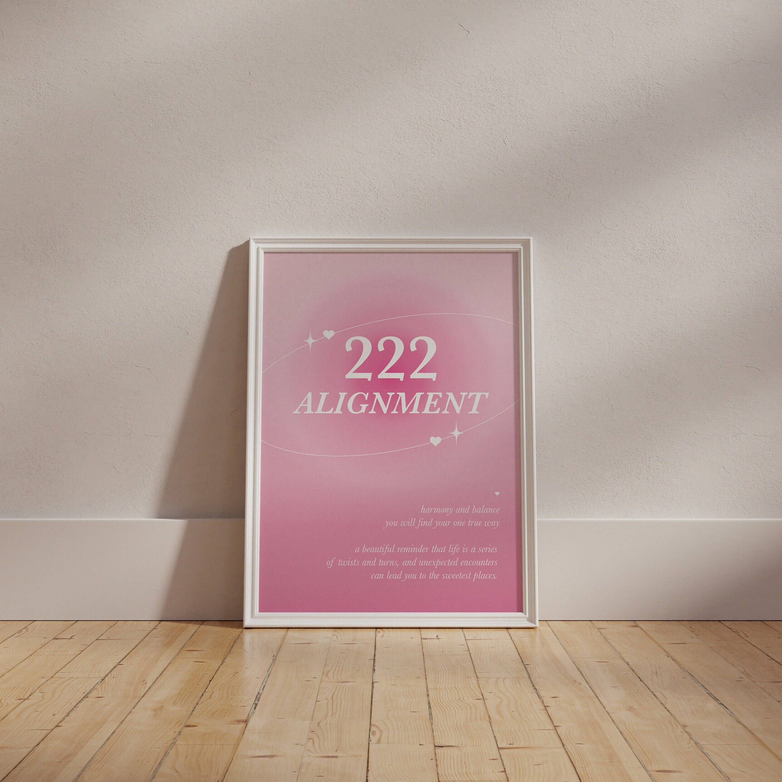 Pink 222 Angel Number Print 222 Pink Wall Art 222 Pink Aura Poster 222 ...