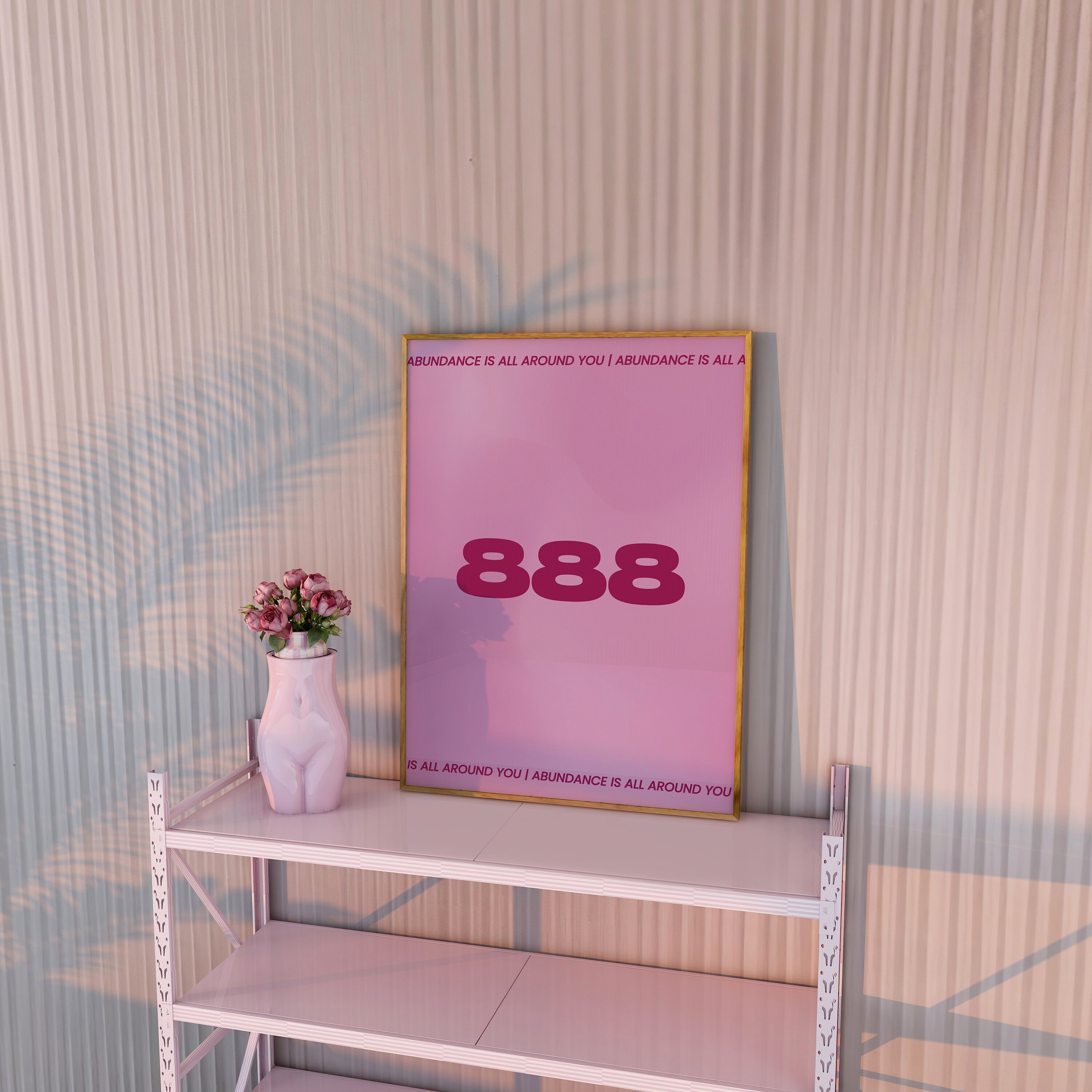 Angel Number 888 Poster Dark Pink 888 Wall Art Trendy 888 Poster Angel ...