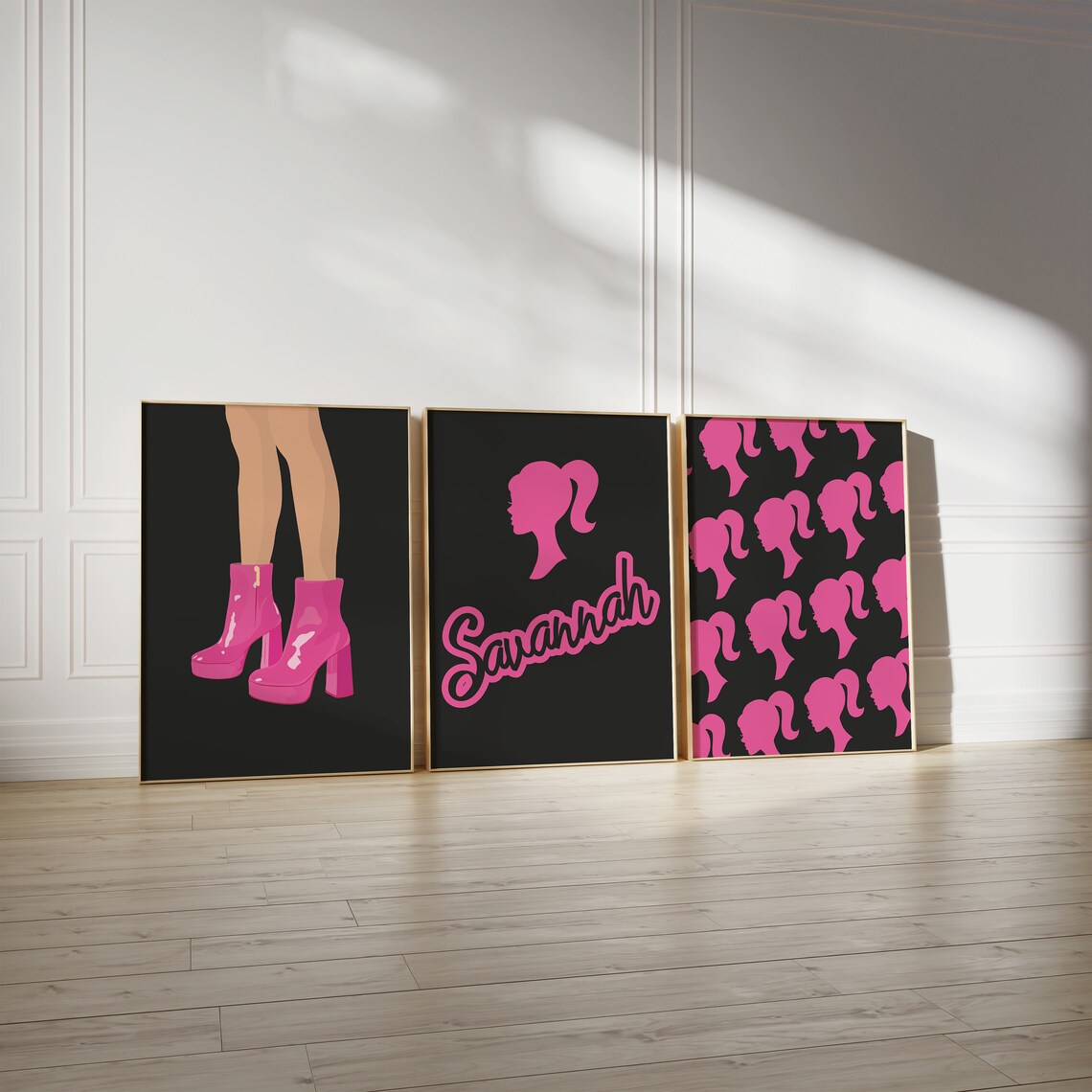 Black Barb Personalised Name Poster Set Black Barb Girls Bedroom Decor ...