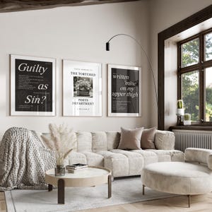 TTPD Wall Art Set of 3 TTPD Wall Print Black the Tortured Poets ...