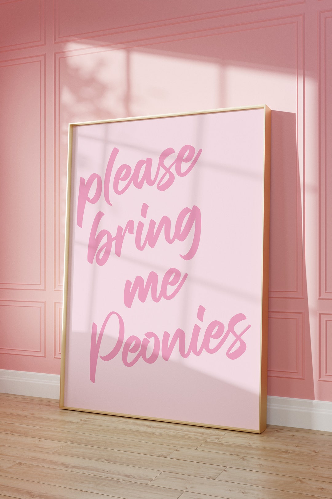 Please Bring Me Peonies Poster Pink Peonies Quote Wall Art - Etsy