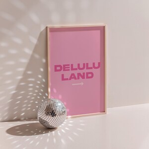 Delulu Land Pink Manifestation Print Bedroom Decor Pink Poster Trendy ...