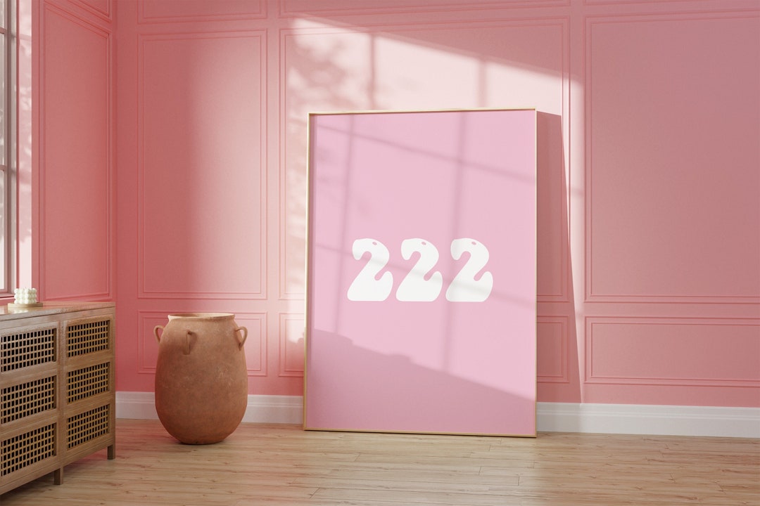 Pink 222 Angel Number Print 222 Pink Wall Art 222 Pink Retro - Etsy