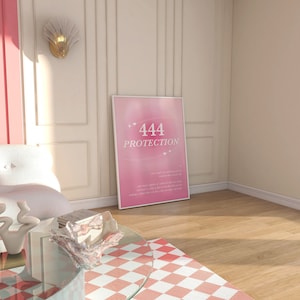 Pink Angel Number 444 Wall Art Trendy Pink 444 Aura Poster 444 Angel Number Pink Print - Etsy