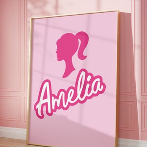 Barb Personalised Name Print Barb Poster Custom Barb Girls Bedroom ...