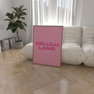 Delulu Land Pink Manifestation Print Bedroom Decor Pink Poster Trendy ...