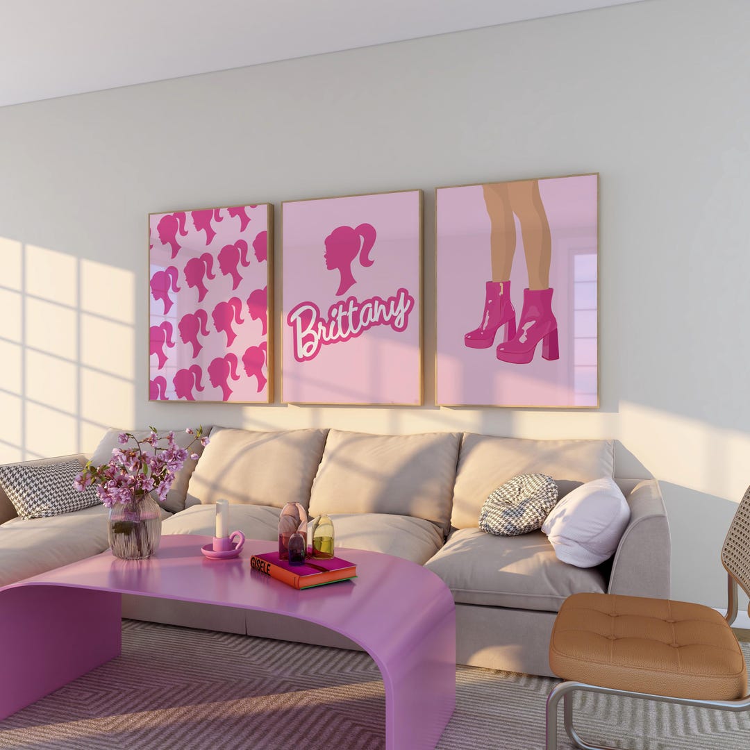 Barb Personalised Name Print Poster Set Barb Girls Bedroom Decor Barb ...