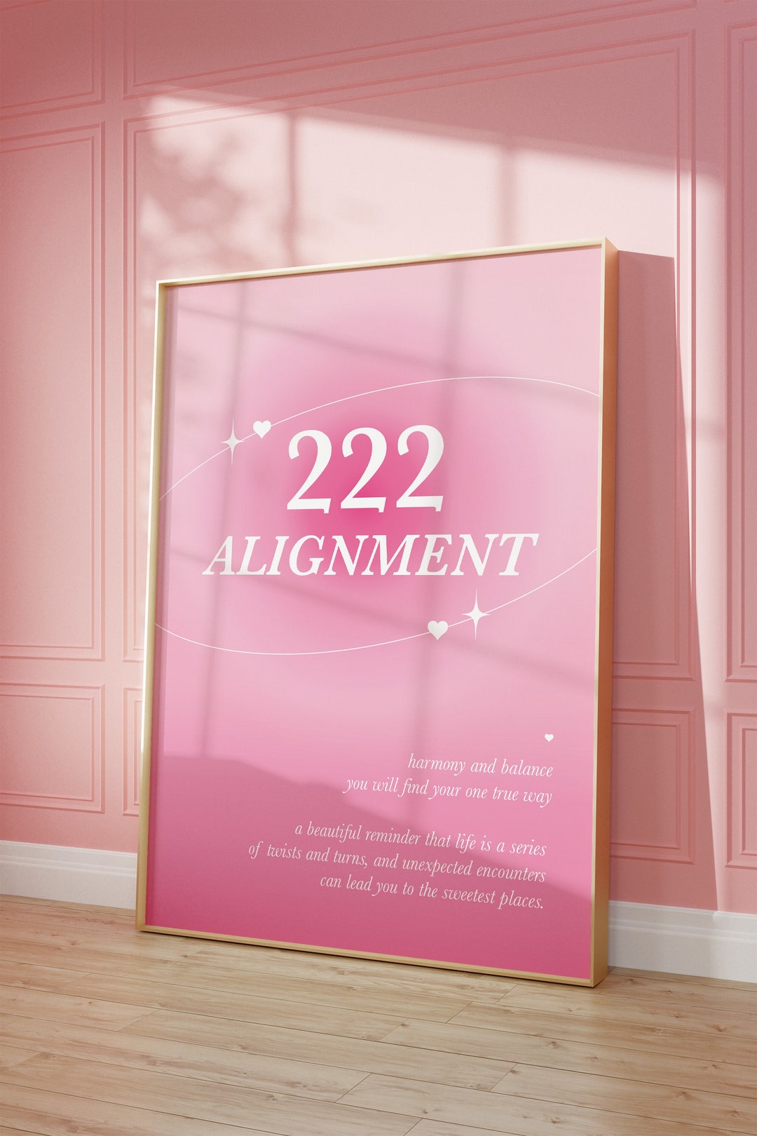Pink 222 Angel Number Print 222 Pink Wall Art 222 Pink Aura Poster 222 ...