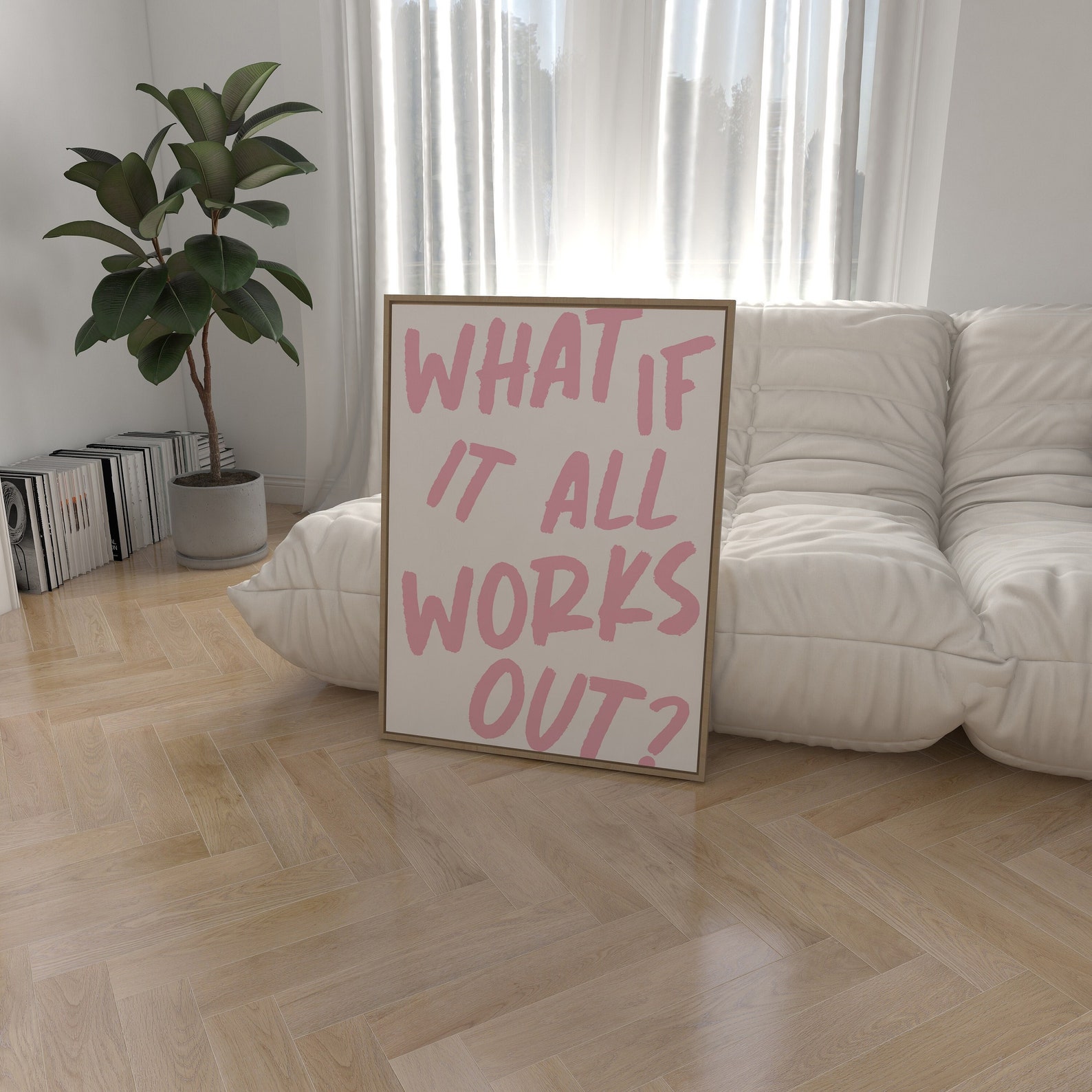 What If It All Works Out Print Pink Wall Art Girl Room Pink Wall Decor ...