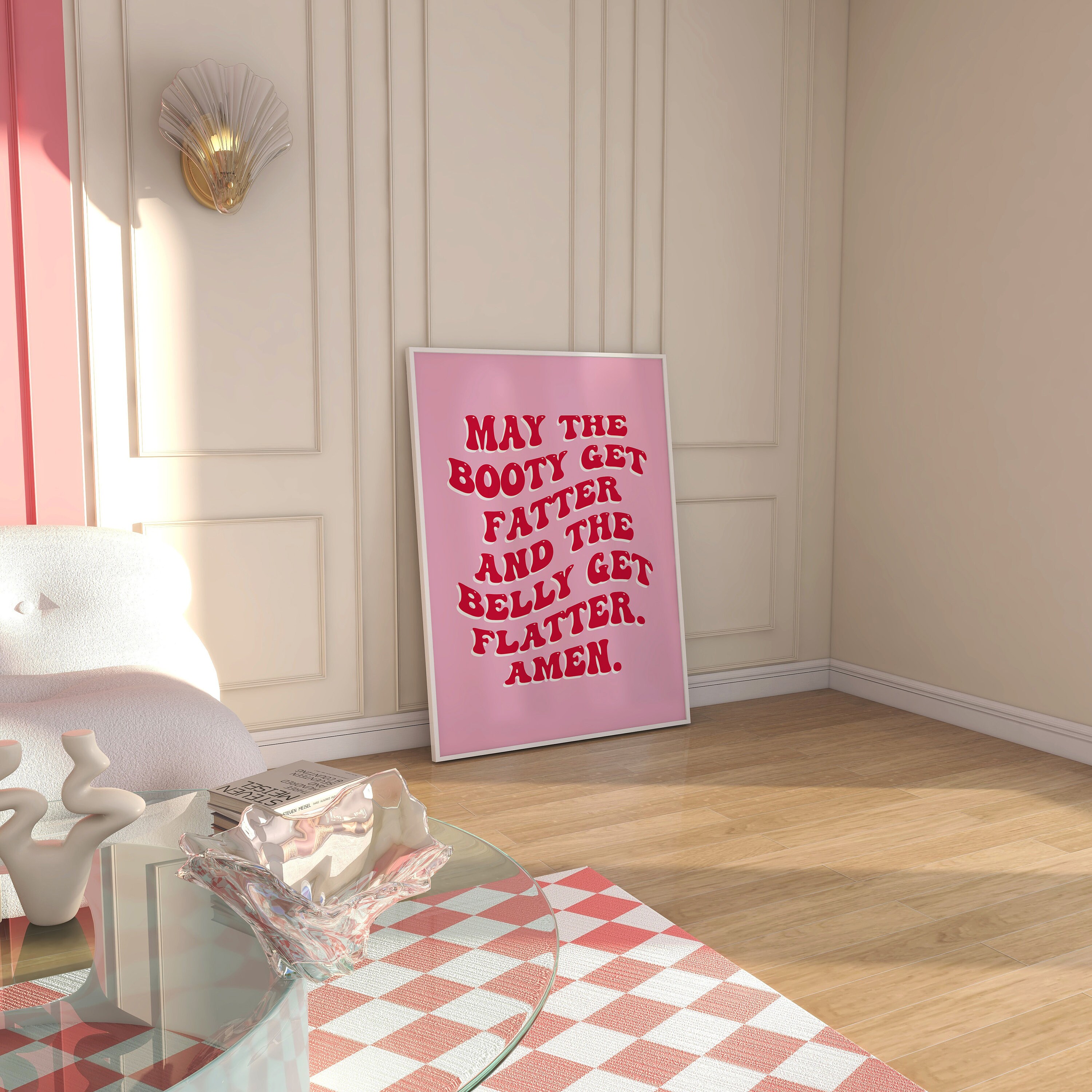 Gym Girl Room Decor Pink and Red Gym Girl Art Pink and Red Gym Girl ...