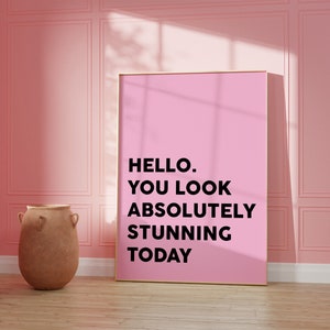 Pink Quote Poster Pink and Black Print Pink Positive Print Pink and ...