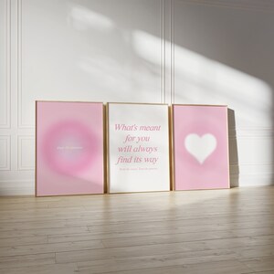 Pastel Pink Aura Poster Set of 3 Prints Positive Affirmation Printable ...
