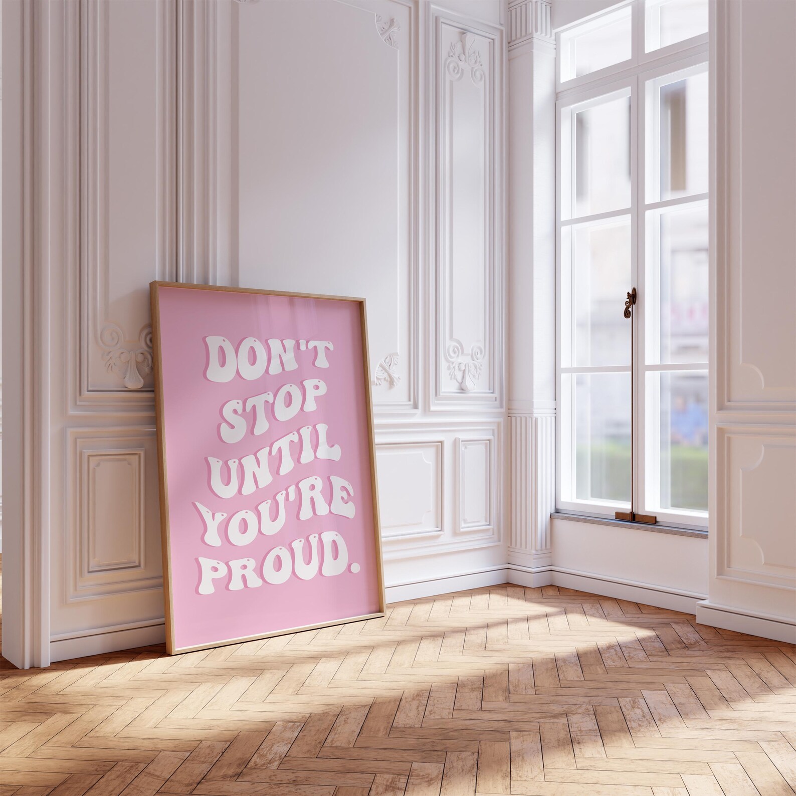 Don't Stop Until You're Proud Poster Pink Gym Girl Wall Art Cute Gym ...