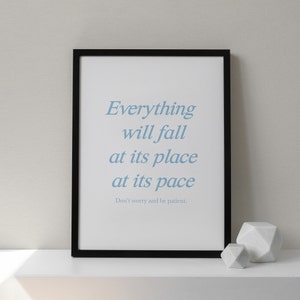 Blue Positive Affirmation Wall Art Trendy Blue Positive Print Blue ...