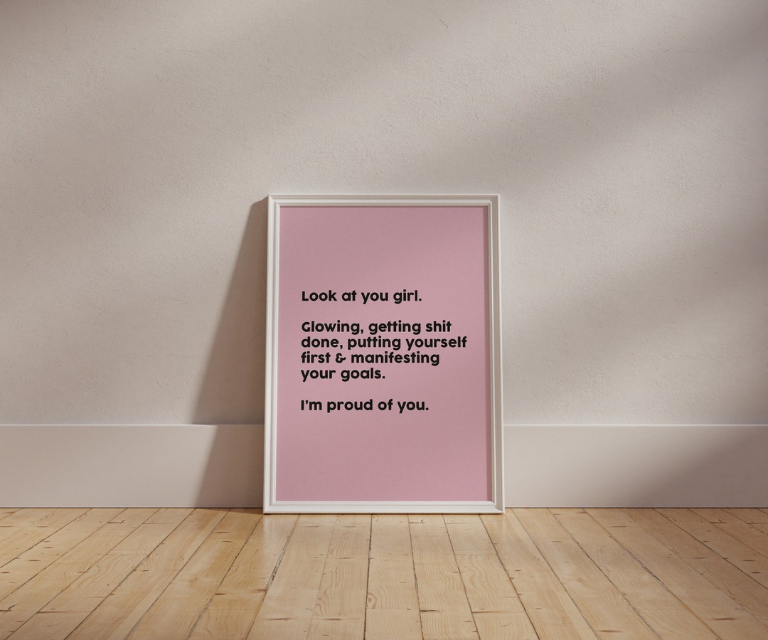 That Girl Poster Trendy Pink That Girl Wall Art Pink It Girl Print ...