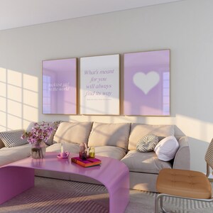 Purple Poster Set Light Purple Posters Purple Aura Wall Prints Positive ...