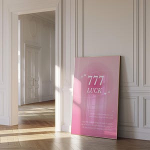 Pink Angel Number 777 Wall Art Trendy Pink 777 Aura Poster 777 Angel ...