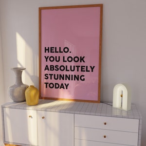 Pink Quote Poster Pink and Black Print Pink Positive Print Pink and ...