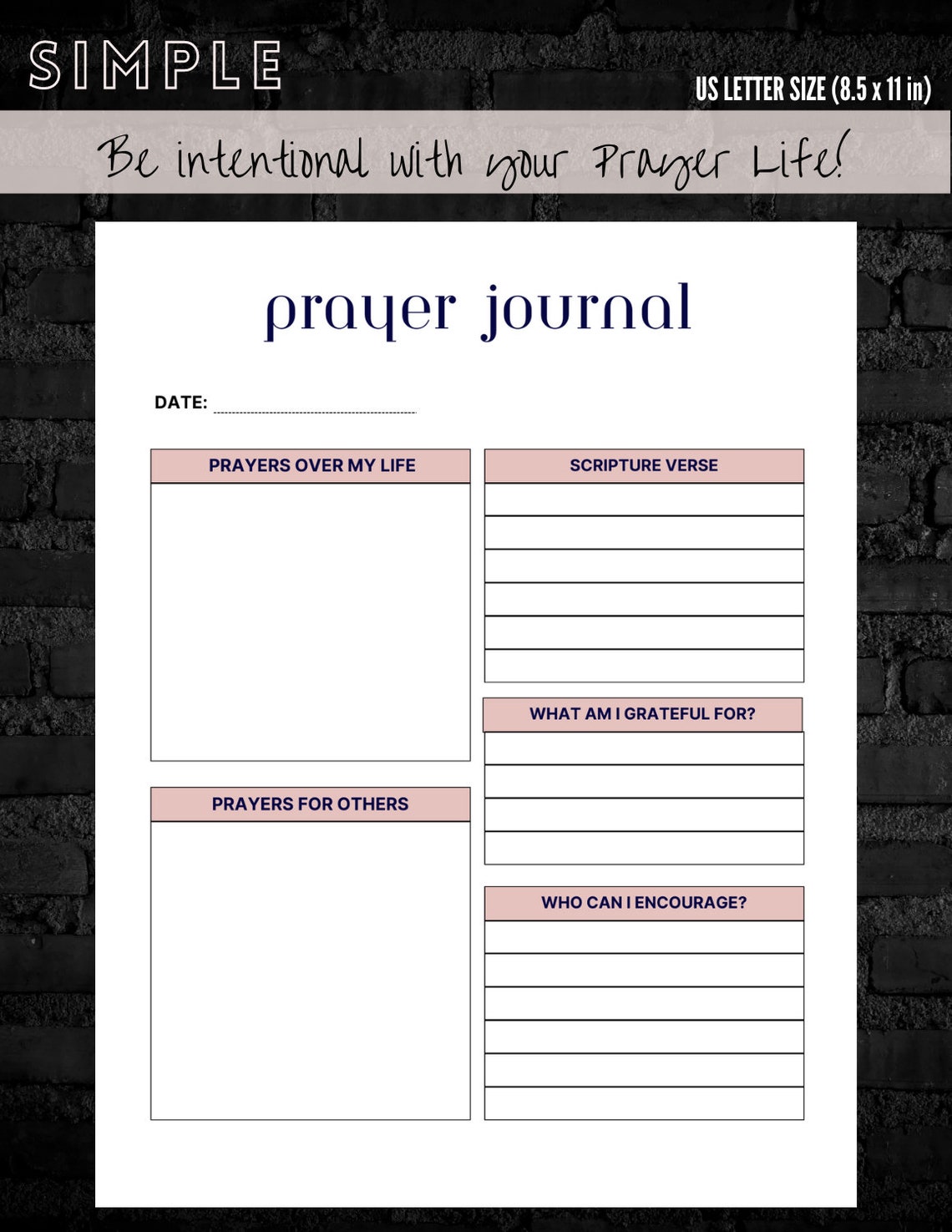 Simple Bible Study Printables, Bible Study Guide, Prayer Journal ...