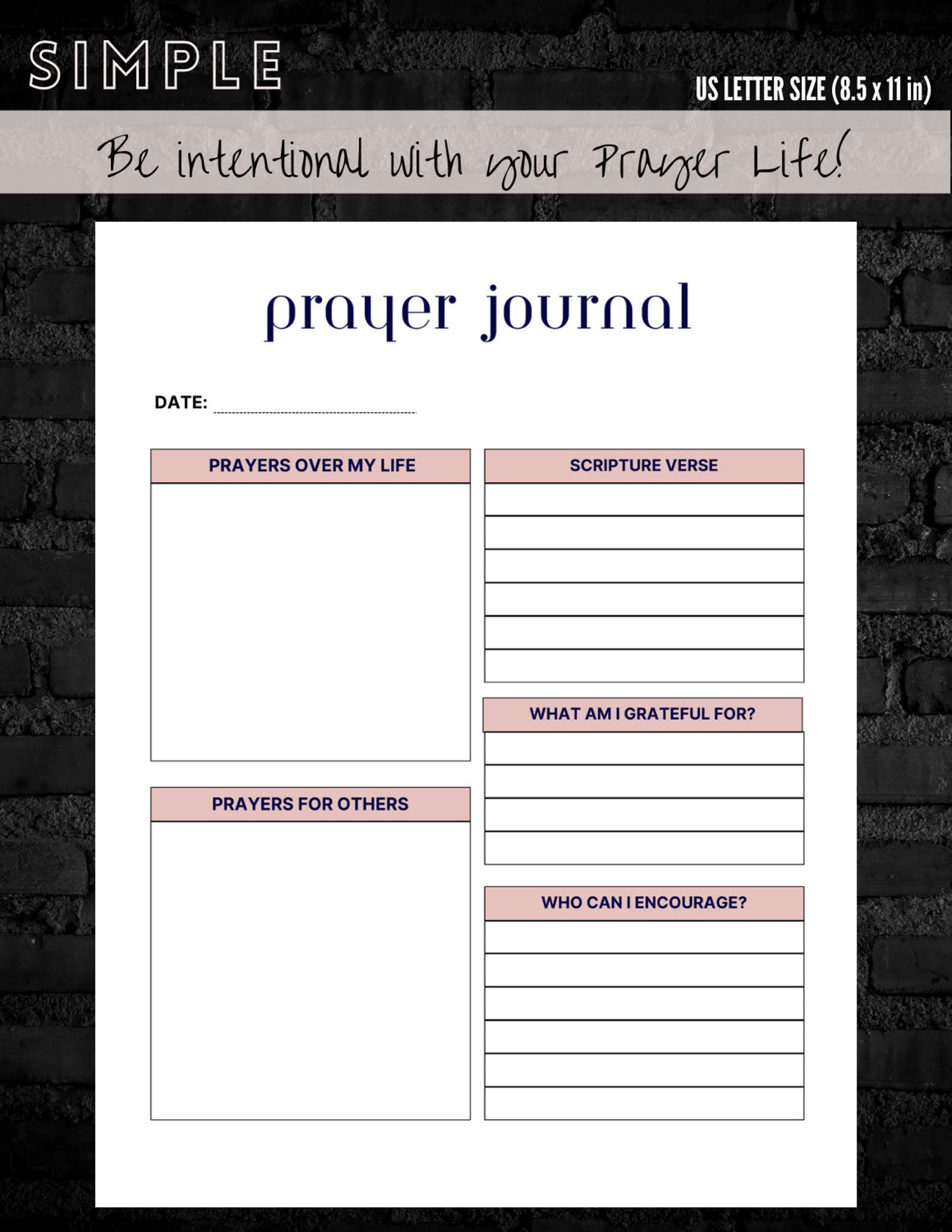 Simple Bible Study Printables, Bible Study Guide, Prayer Journal ...