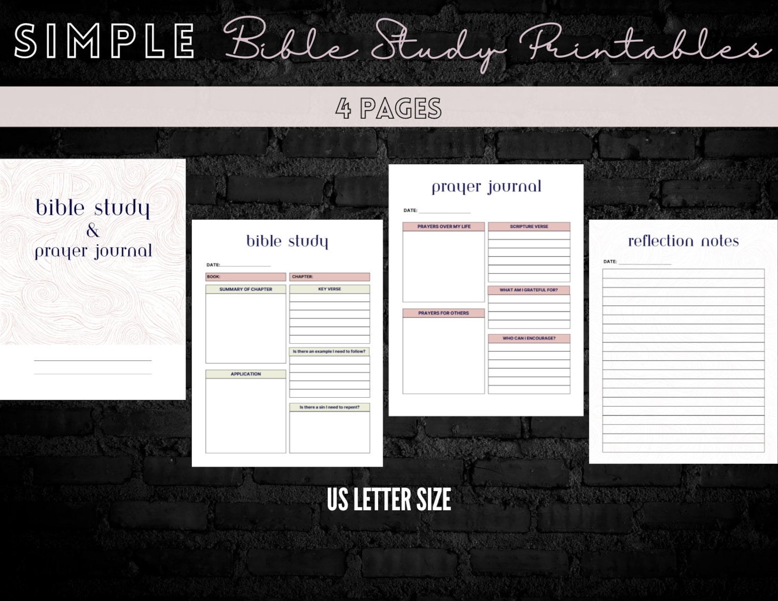 Simple Bible Study Printables, Bible Study Guide, Prayer Journal, Printable PDF, Bible Study ...