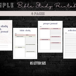 Simple Bible Study Printables, Bible Study Guide, Prayer Journal ...