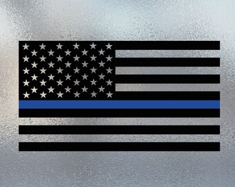 Police Thin Blue Line American Flag Vinyl Decal Sticker Car - Etsy